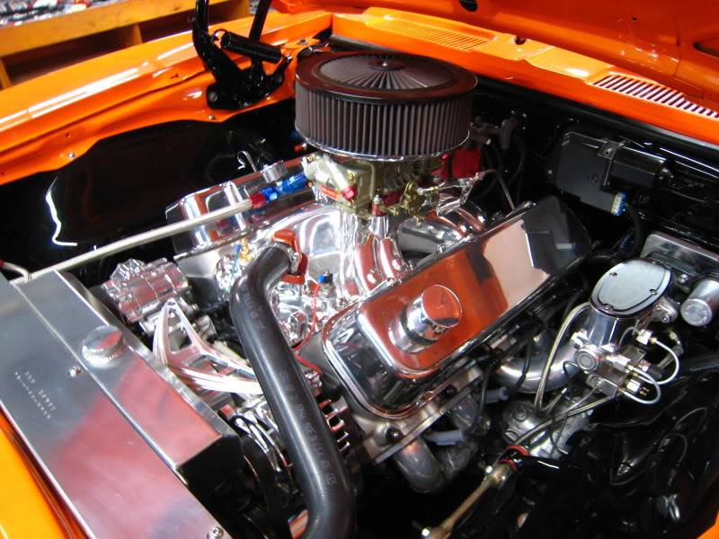 Ron Davis Dual Fan Radiator in Big Block Camaro.