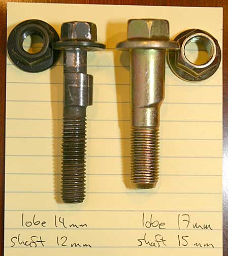 Crash bolts for camber!