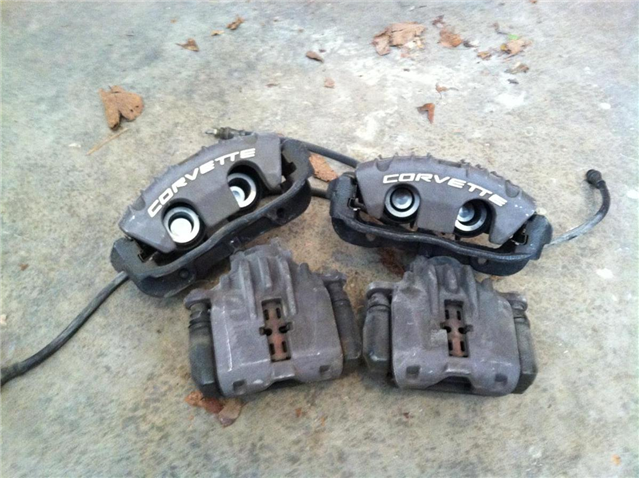Corvette C5 Calipers & Abutments - Front & Rear - Silver - SOLD