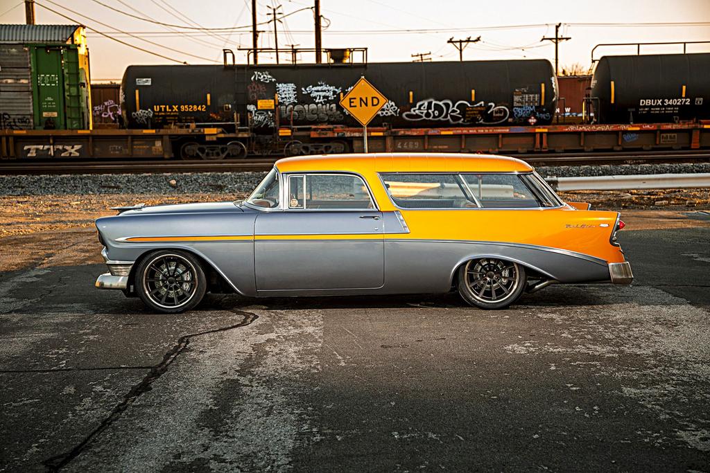 John Dwire's '56 "Nomax" Chevy Nomad on Grip Equipped Dropkick Wheels
